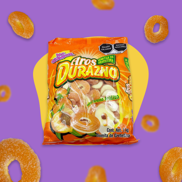 GOMITA MR.GUMMIE AROS DE FRUTA DURAZNO 1 KG. - Mar de dulces
