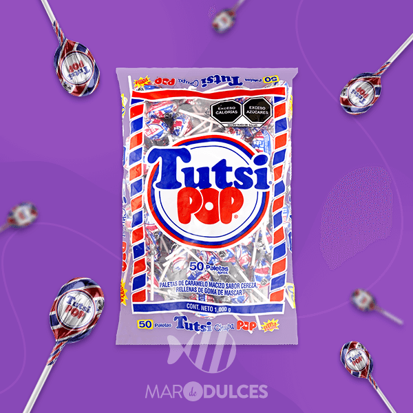 PALETA TUTSI CHUPA POP 50 PZAS.